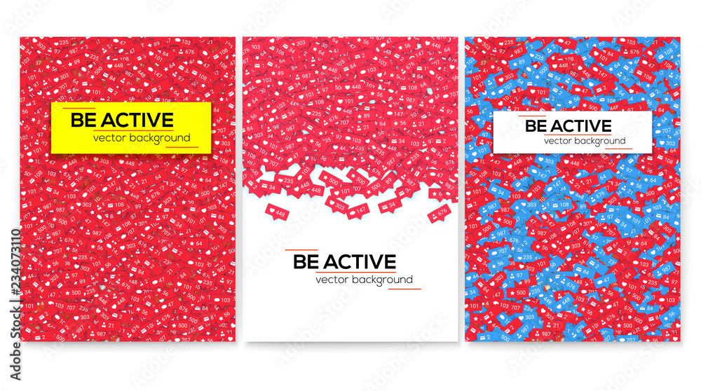 Be active. Set of vector motivational posters, cover design ...