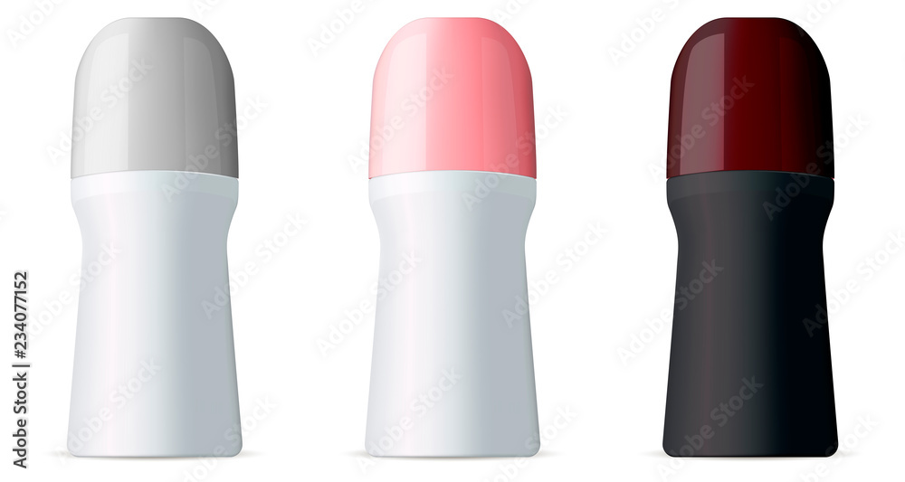 Deodorant roll cosmetic mockup illustration set. Antiperspirant ...