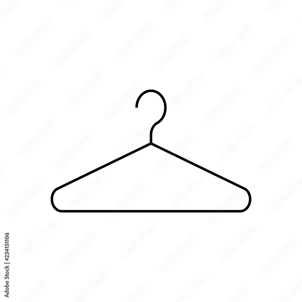Hanger icon vector. Line clothes hanger symbol. Trendy flat outline ui ...