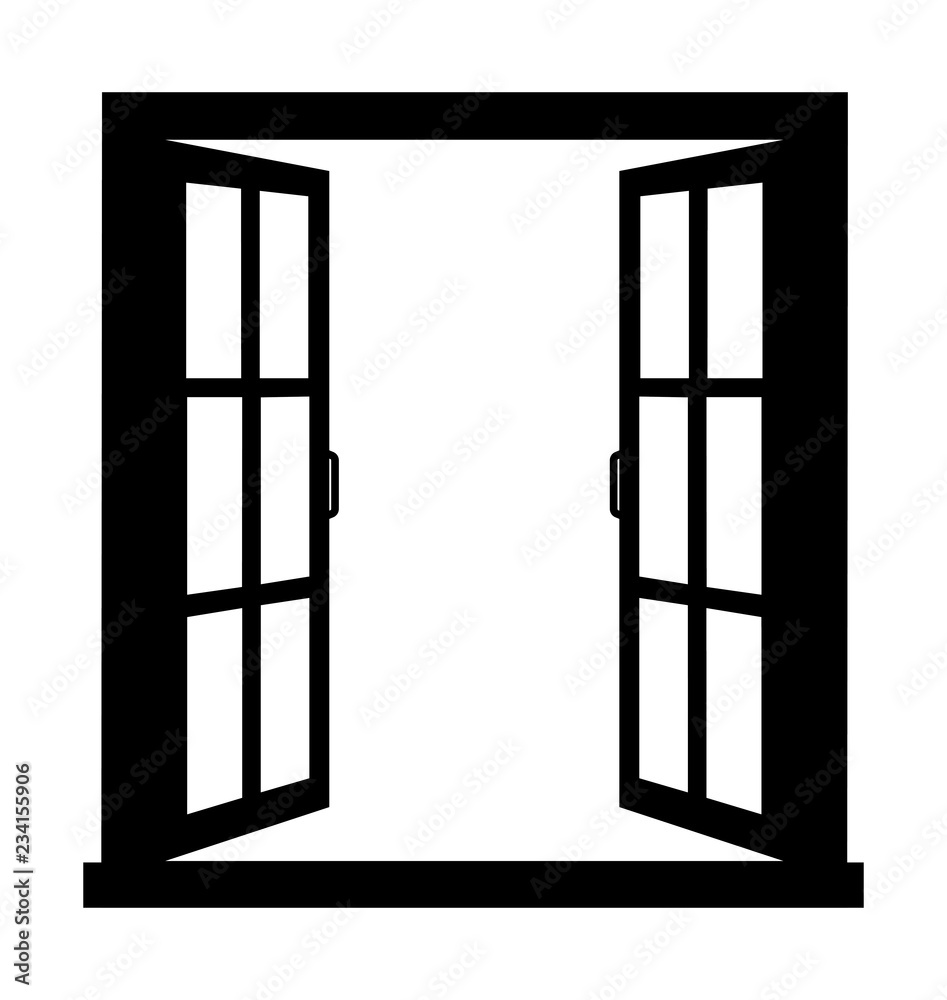 Open window on white background vector Stock Vector | Adobe Stock