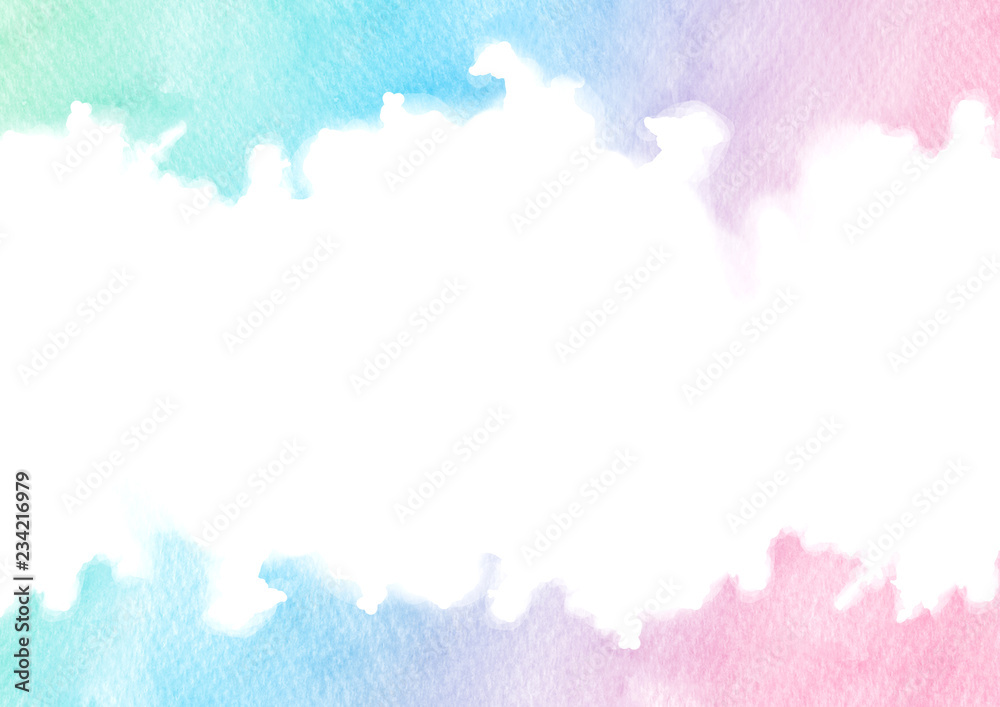 Illustrazione Stock Hand painted colorful watercolor texture frame ...