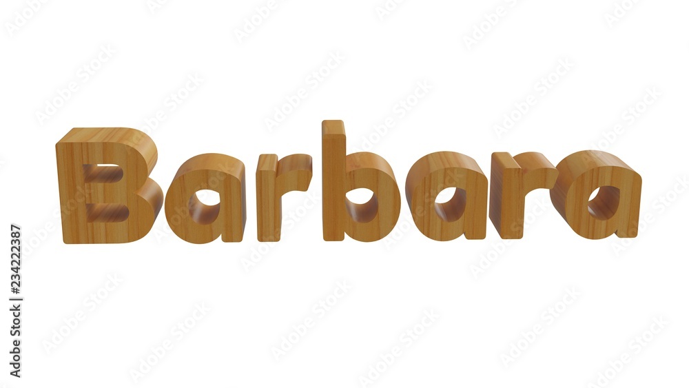 barbara name in 3d rendering with wood texture Stock Illustration ...