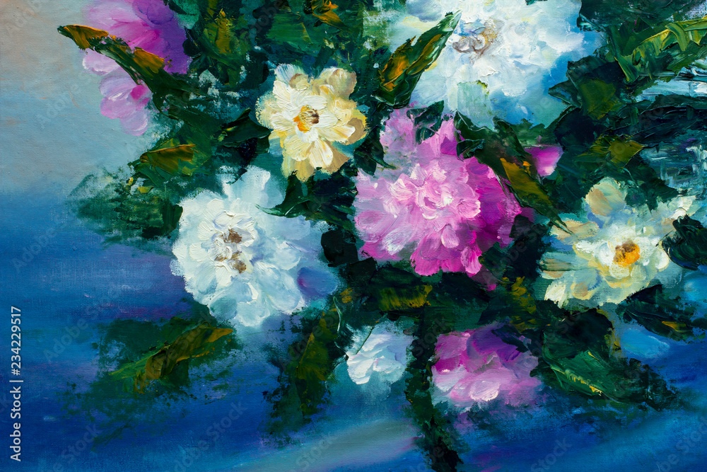 Impressionism flower oil painting Beautiful bright and magic exotic ...