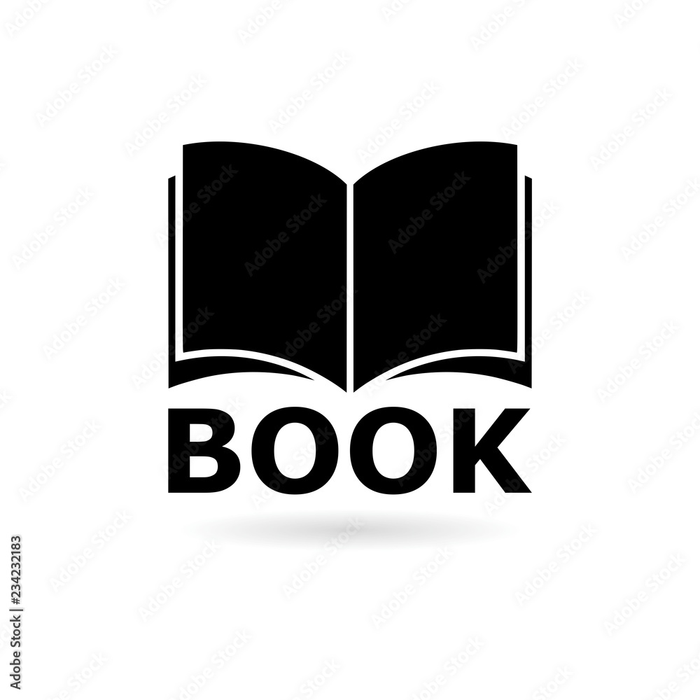 Black Sign open book icon or logo Stock Illustration | Adobe Stock