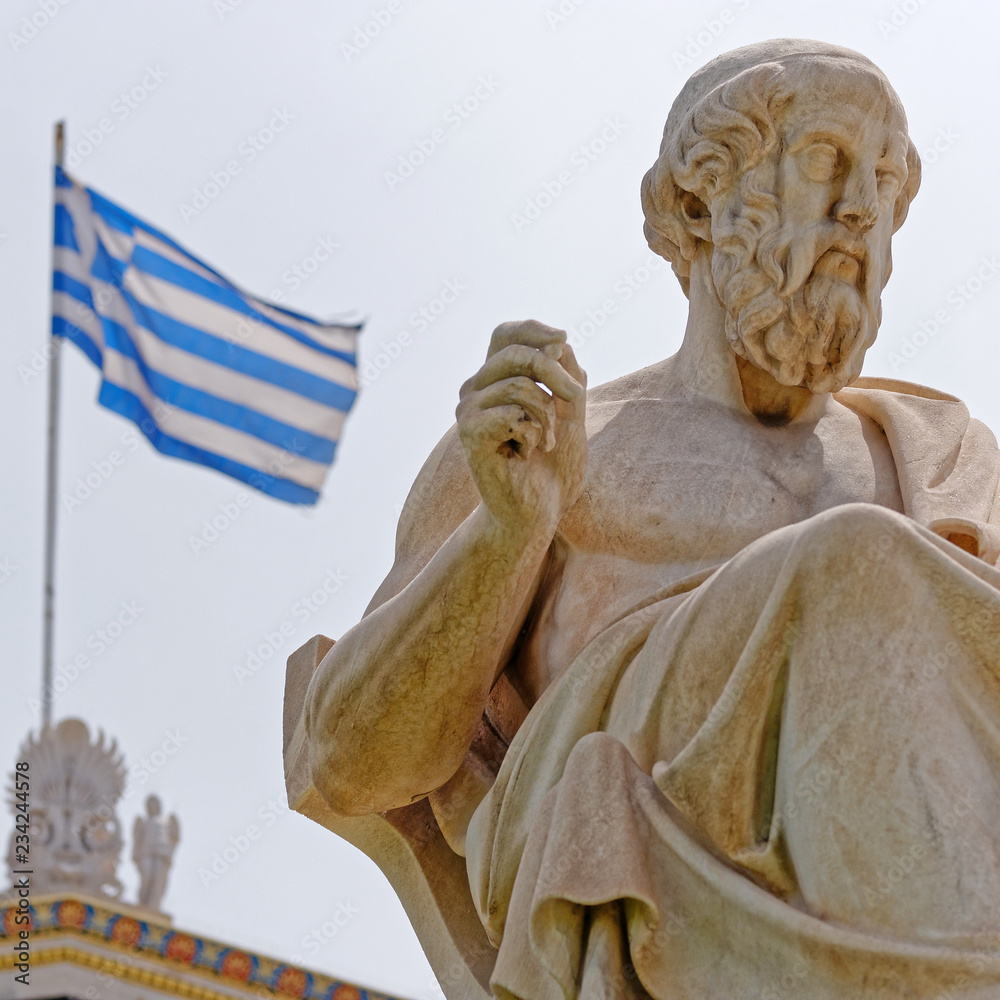 Poster Athens Greece, Plato the famous ancient greek philosopher and a ...