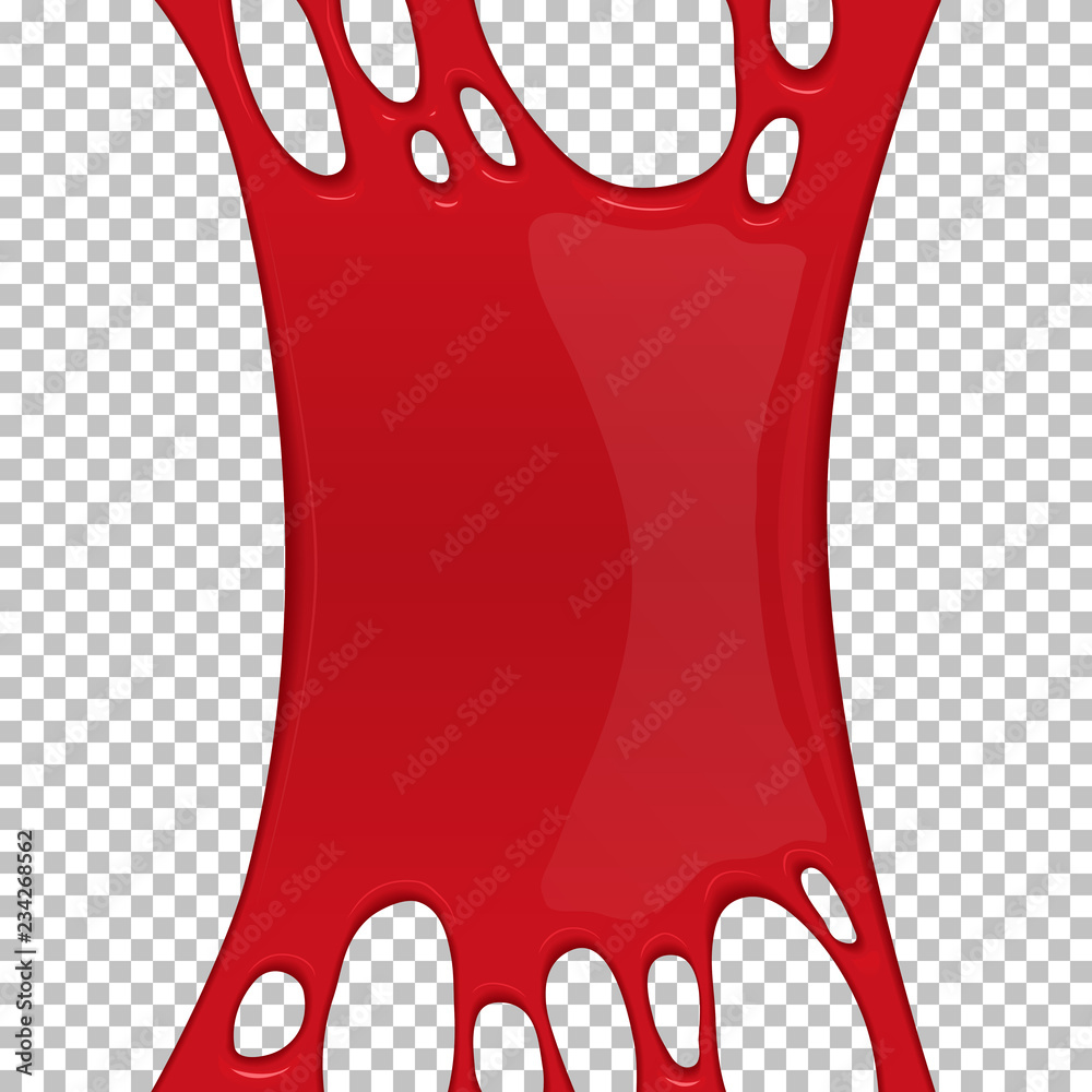 Red sticky slime banner with copy space. Frame of scary bloody slime ...