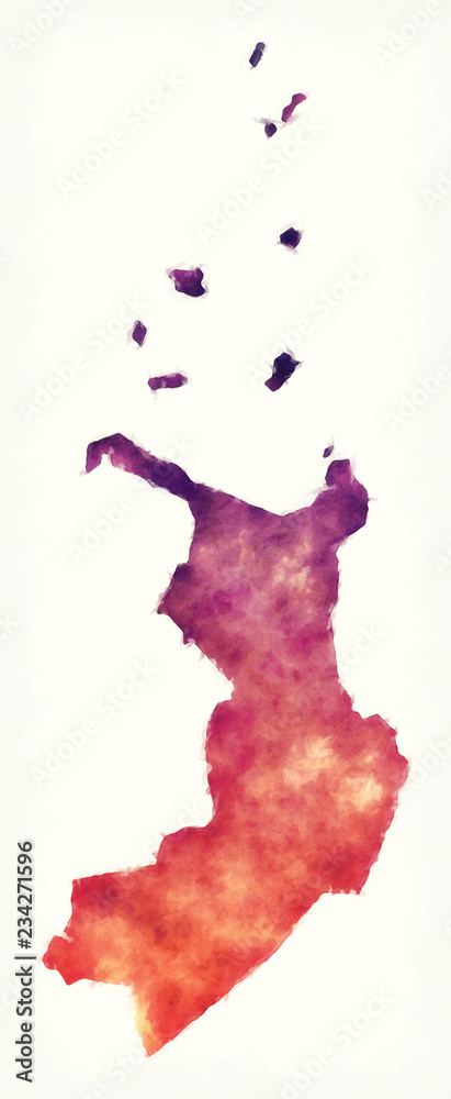 Cagayan Valley region watercolor map of the Philippines Stock ...