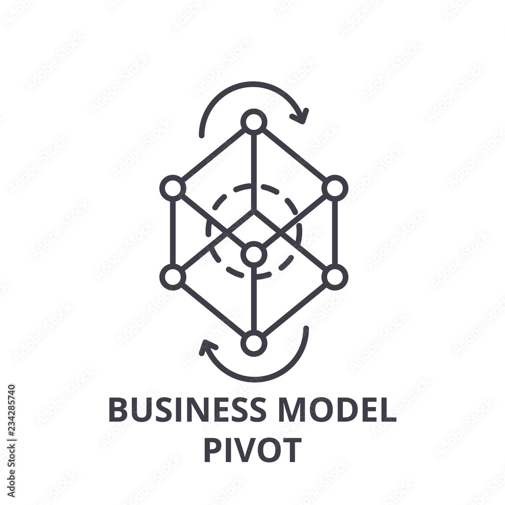 Business model pivot line icon concept. Business model pivot vector ...