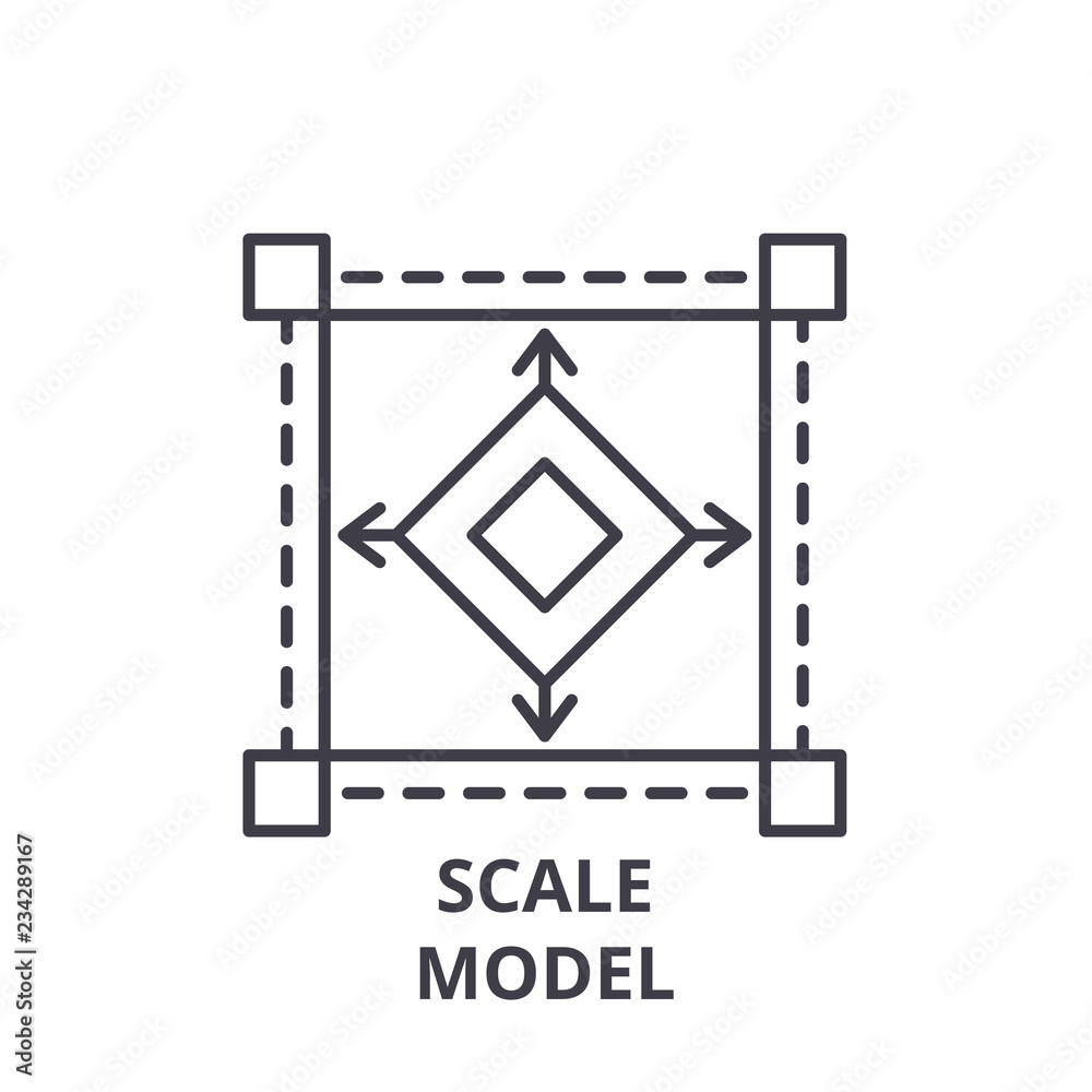 Scale model line icon concept. Scale model vector linear illustration ...