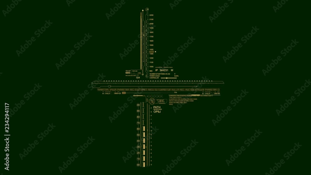 Vidéo Stock Hud Element.Cross Ui element separate screen for 4 parts ...