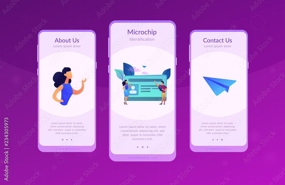 Vetor de School smart card with photo and users. Student profile and ...
