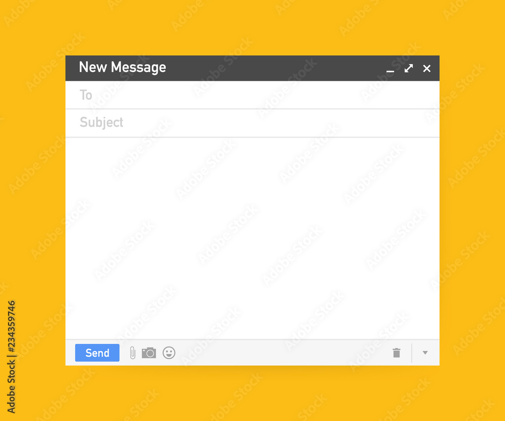 Email template. Blank e-mail browser window. Mail message web page ...