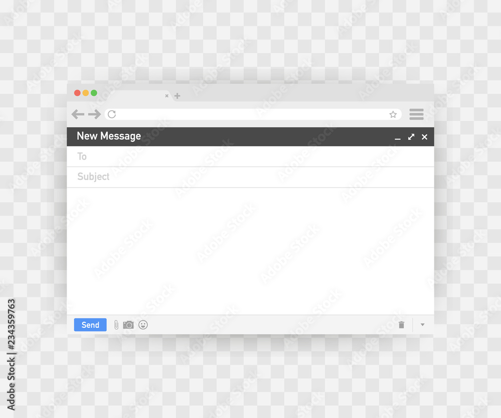 Email template. Blank e-mail browser window. Mail message web page ...