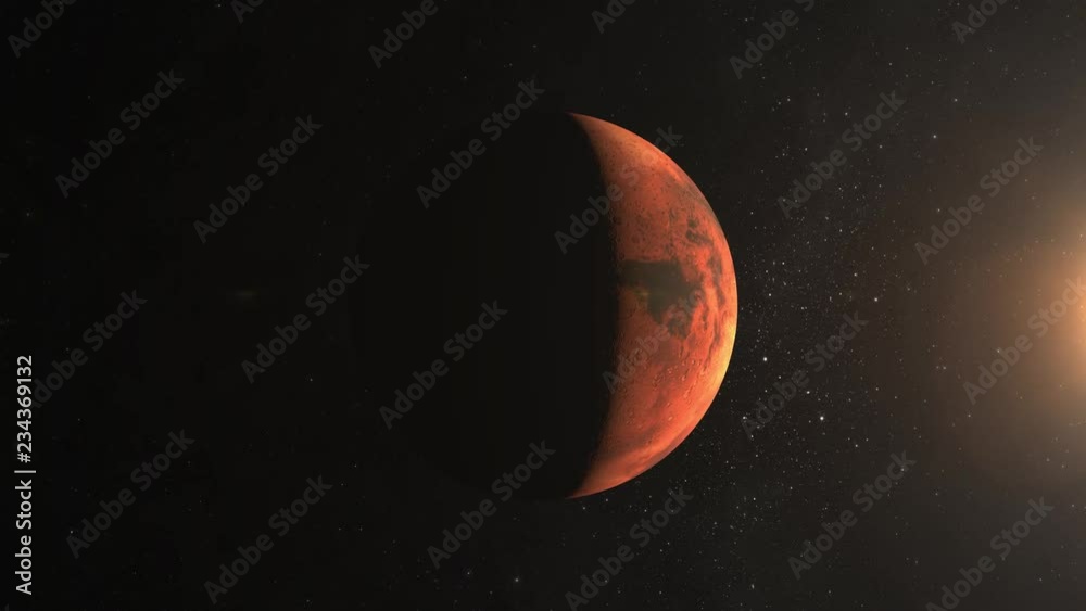 Vidéo Stock Planet Mars. The camera is approaching Mars. View from ...