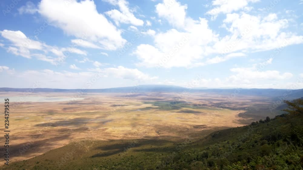 4K 60p zoom in on the famous ngorongoro crater, part of the ngorongoro ...