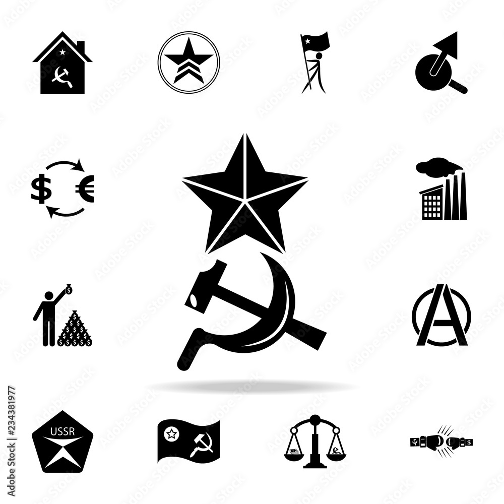 Vetor de sickle, hammer and star icon. Detailed set of communism and ...