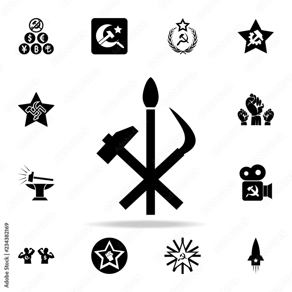 rocket hammer spit icon. Detailed set of communism and socialism icons ...