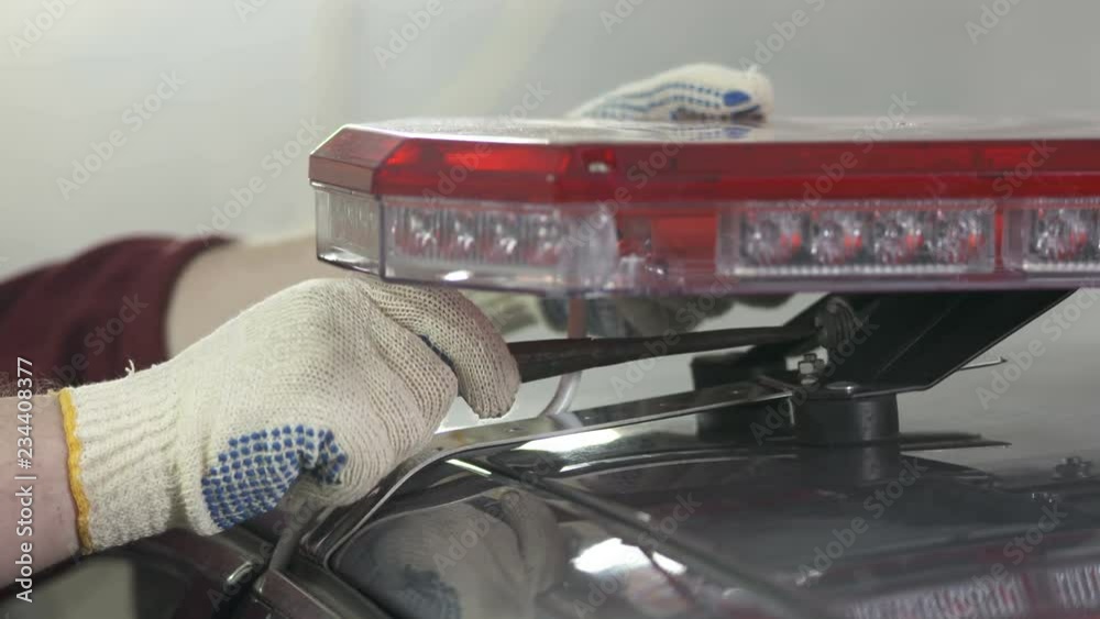 Emergency vehicle lighting unboxing and installation. Mounting police ...