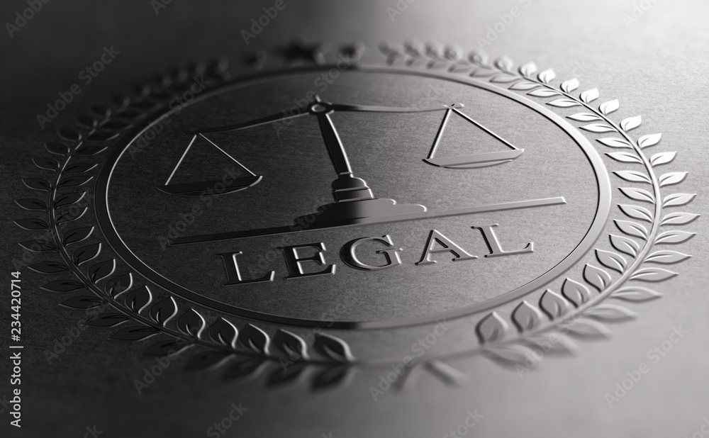 Legal Sign Design With Scales Of Justice Symbol. Stock Illustration ...