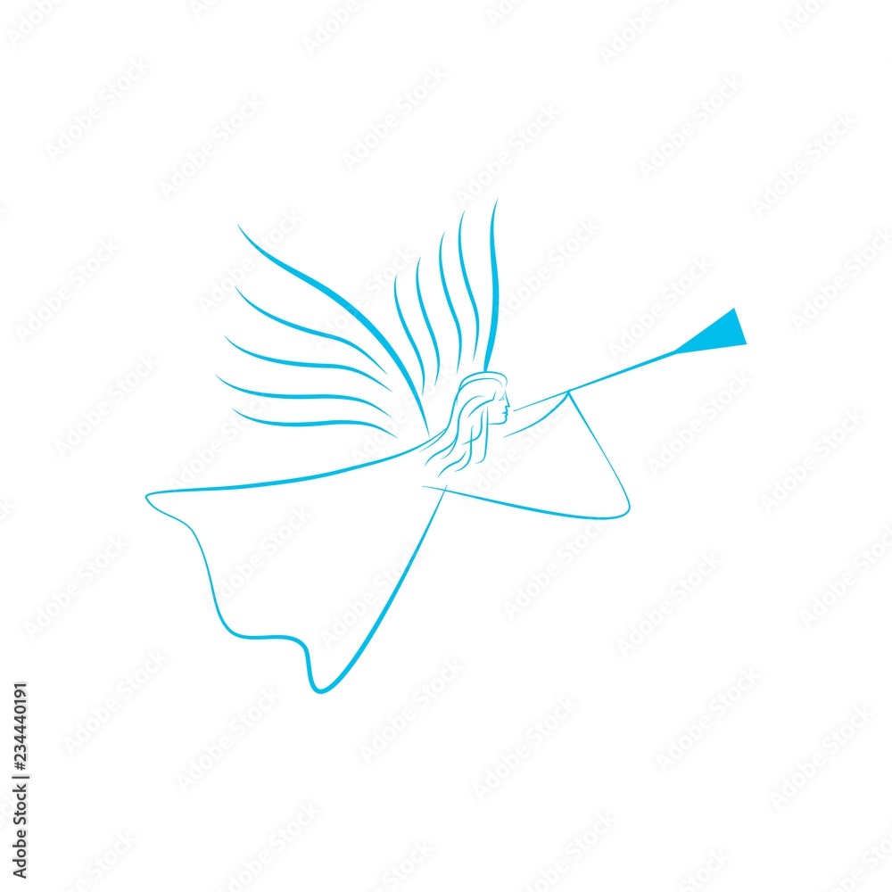 Angel abstract silhouette. Biblical personage. Religion symbol ...