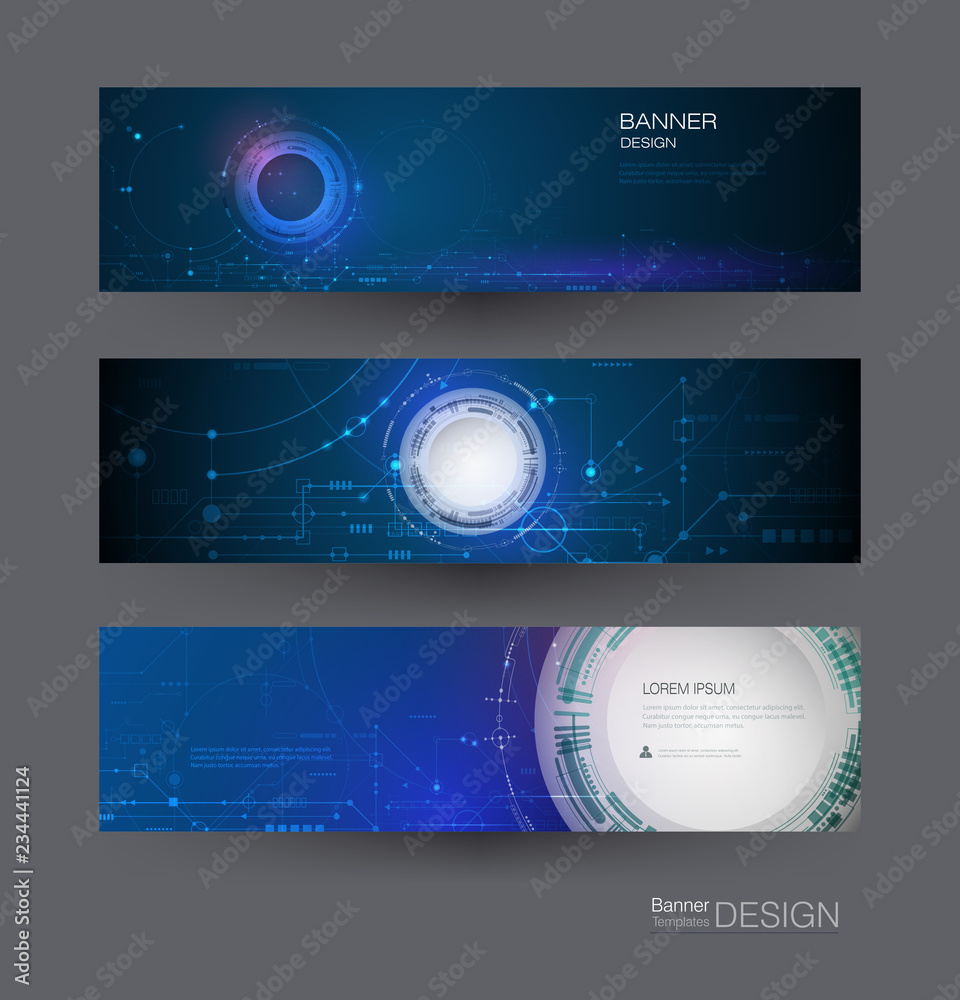 Vector banner design circuit board. Illustration Abstract modern ...