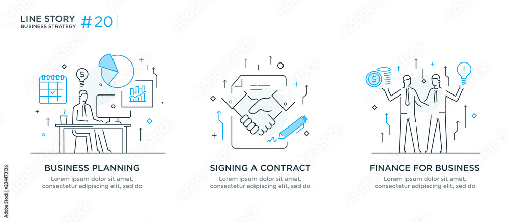 Set of illustrations concept with business concept. Workflow, growth ...