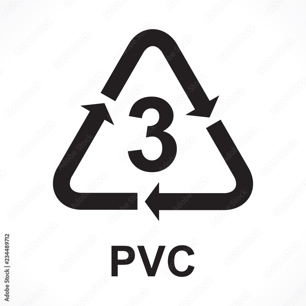 Recycling Symbols number 3 PVC, vector Stock Vector | Adobe Stock