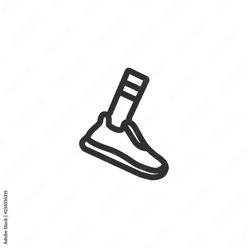 Vector illustration icon of socks and sport running shoes (sneakers ...