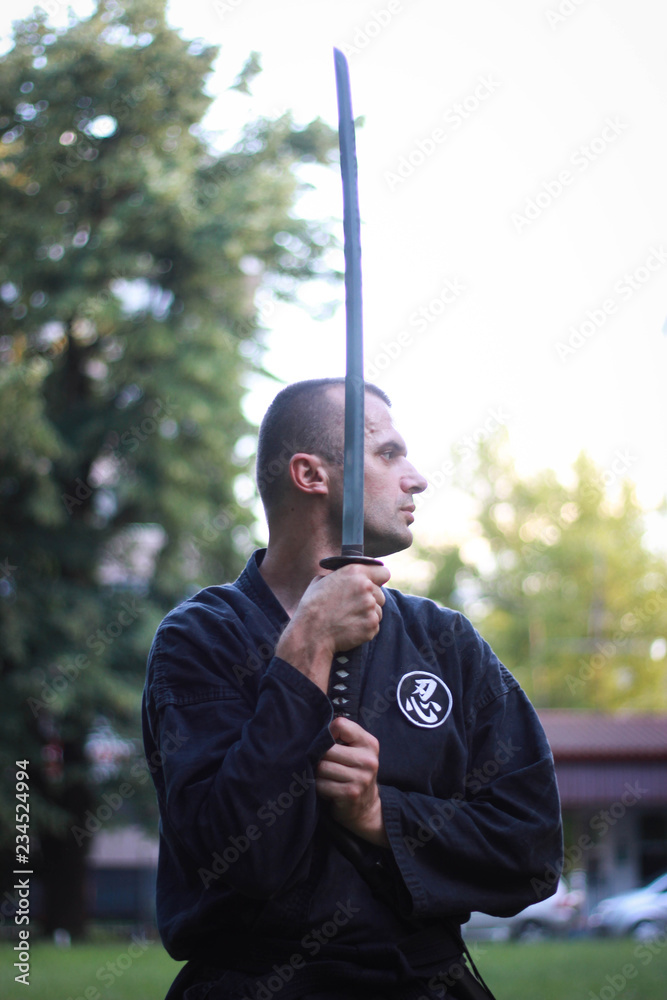 Foto de ninja tehniques demonstariton ninjutsu karate do Stock | Adobe ...