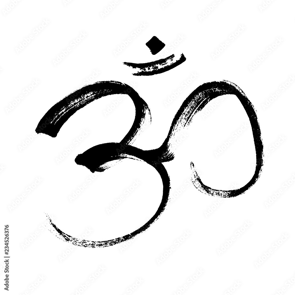Om symbol - Calligraphy Stock Illustration | Adobe Stock