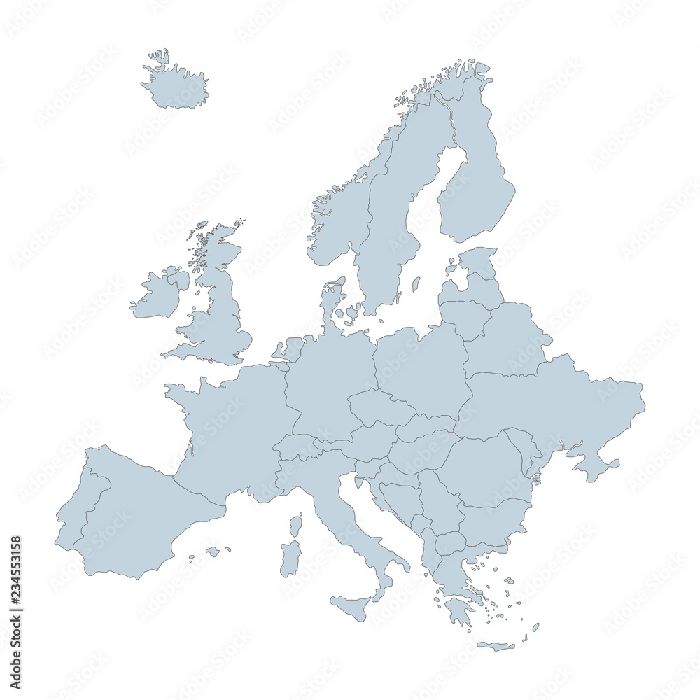 Simple Blank Map Of Europe