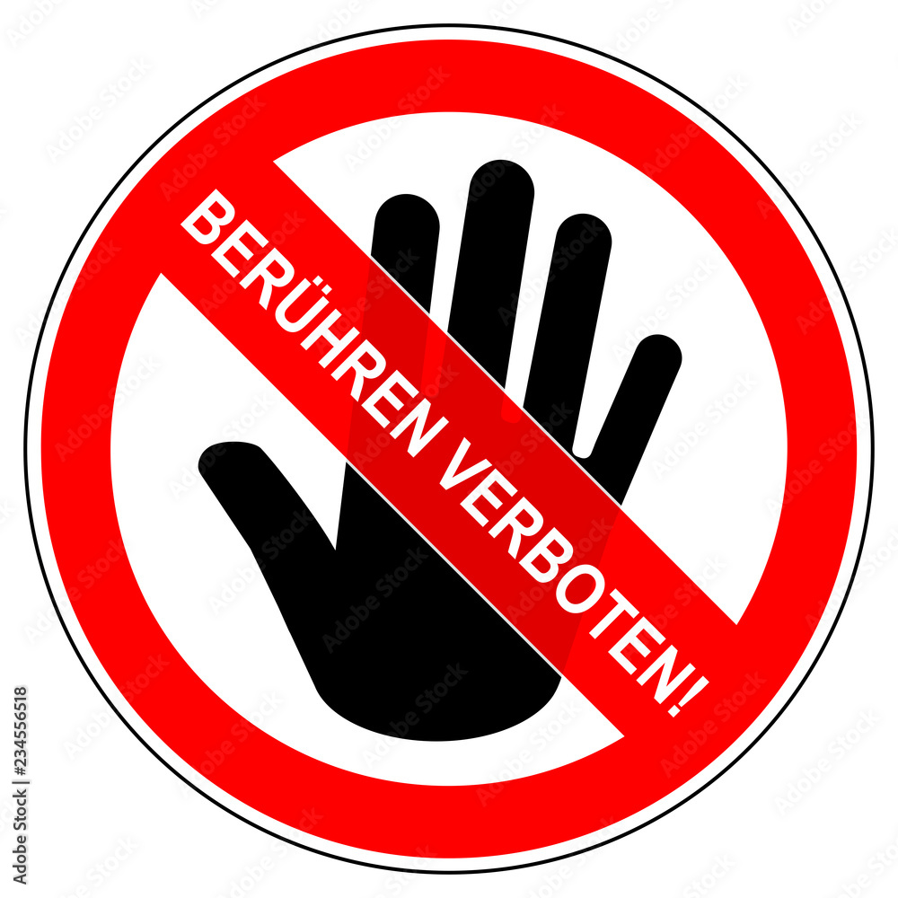 srr482 SignRoundRed - german - Verbotszeichen: Berühren verboten! (text ...