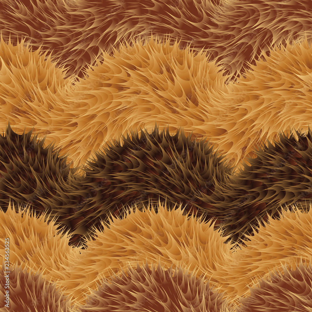 Seamless of beige vector furry pattern. Fluffy background. Safari ...