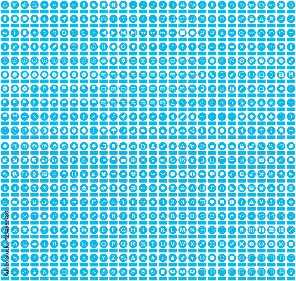 Illustrated Icon Set Isolated on a White Background Stock Illustration ...