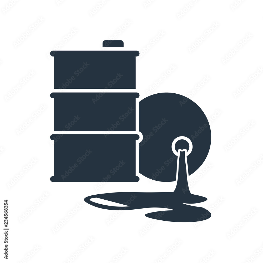 barrel leak isolated icon on white background, oil industry Stock ...
