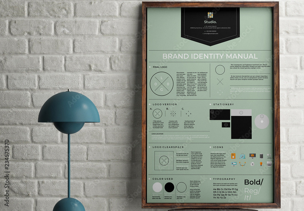 Brand Identity Manual Poster Layout Stock Template | Adobe Stock