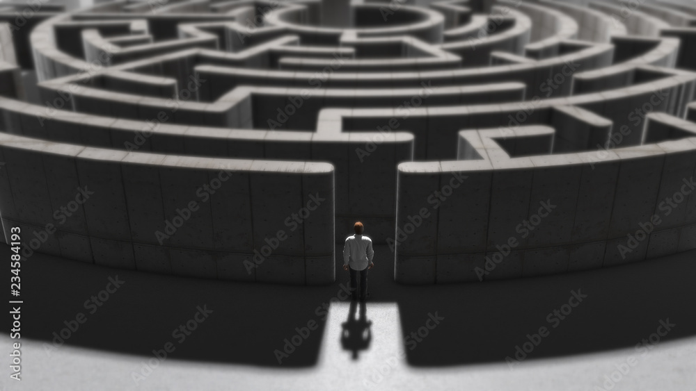 Mental health maze confusion depression stress and anxiety 3d render ...