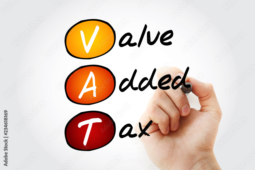 VAT - Value Added Tax, acronym business concept background. Stock-Foto ...