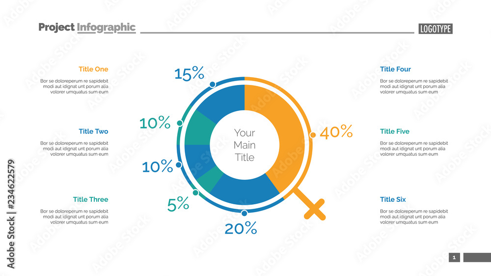 Demographics chart slide template. Business data. Graph, diagram ...