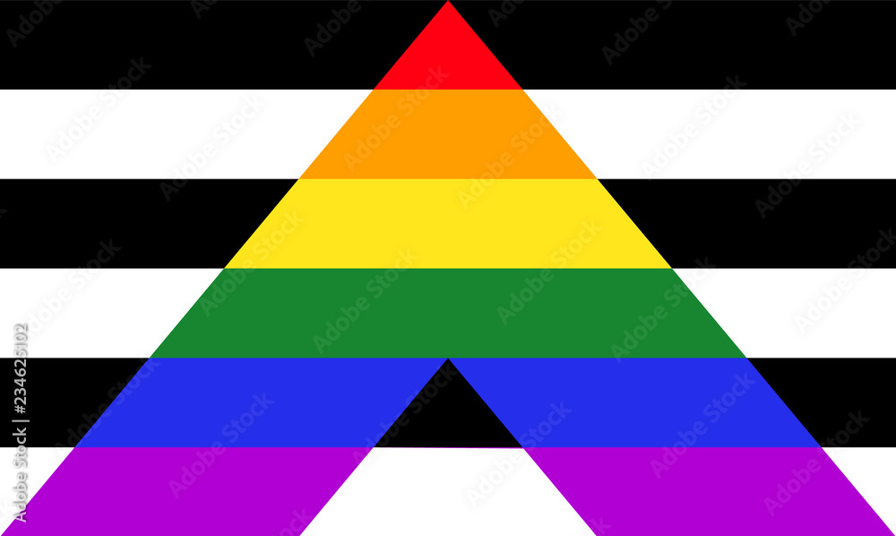 Straight Ally Pride Flag Mix Of Lgbt And Heterosexual Communities
