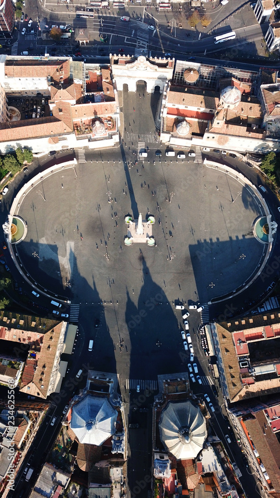 Aerial View Of Piazza Del Popolo