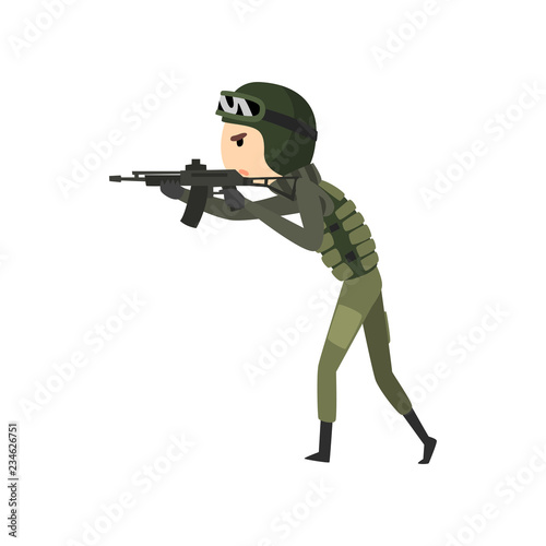 Cartoon Soldier Shooting