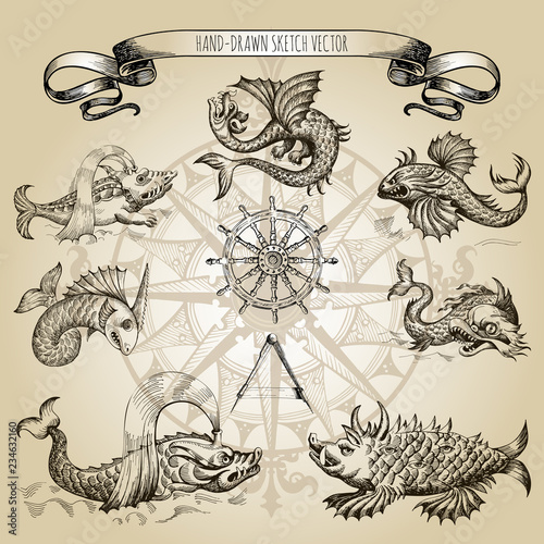 Map Sea Monster Clip Art