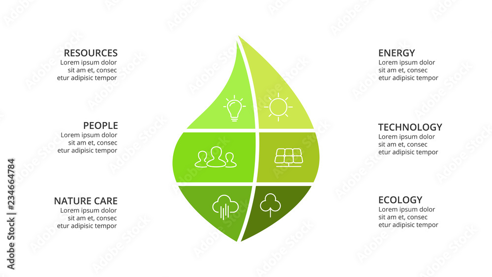 Vector infographic template. Green leaf. Presentation slide template ...