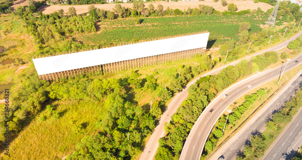 Aerial drone photo elevated toll road junction and interchange highway ...