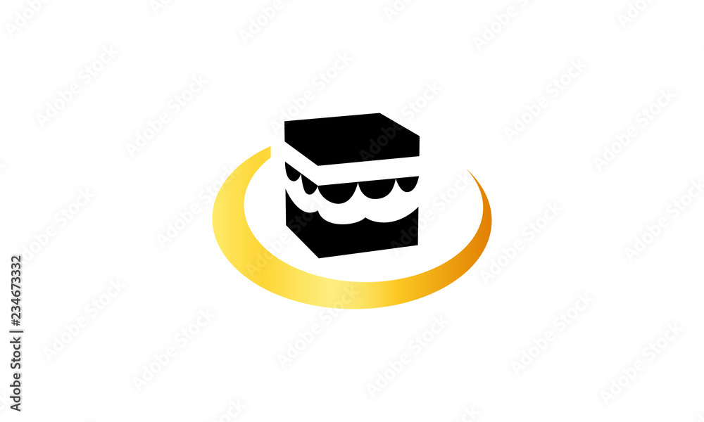Holy Kaaba Logo mecca Saudi arabia pilgrimage Hajj vector Stock Vector ...