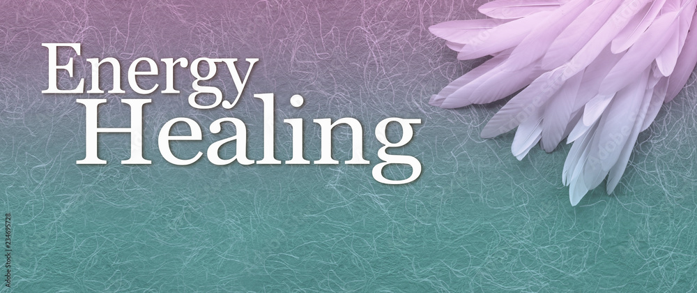 Angelic Energy Healing Banner - a neat pile of long thin white feather ...