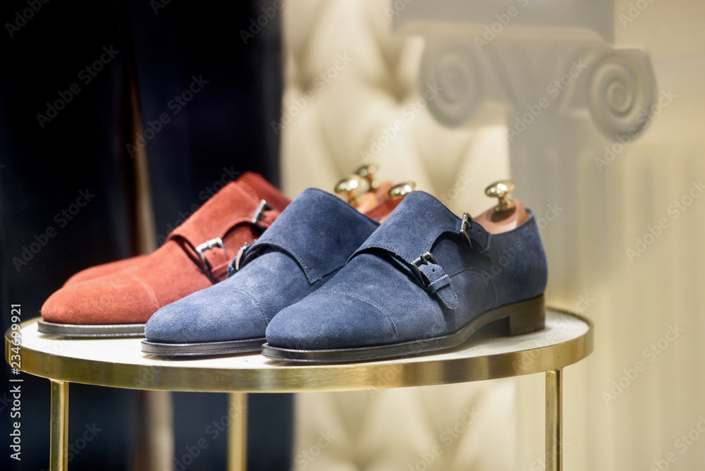Men elegant shoes in a store in Paris, 2018. Stock Photo | Adobe Stock