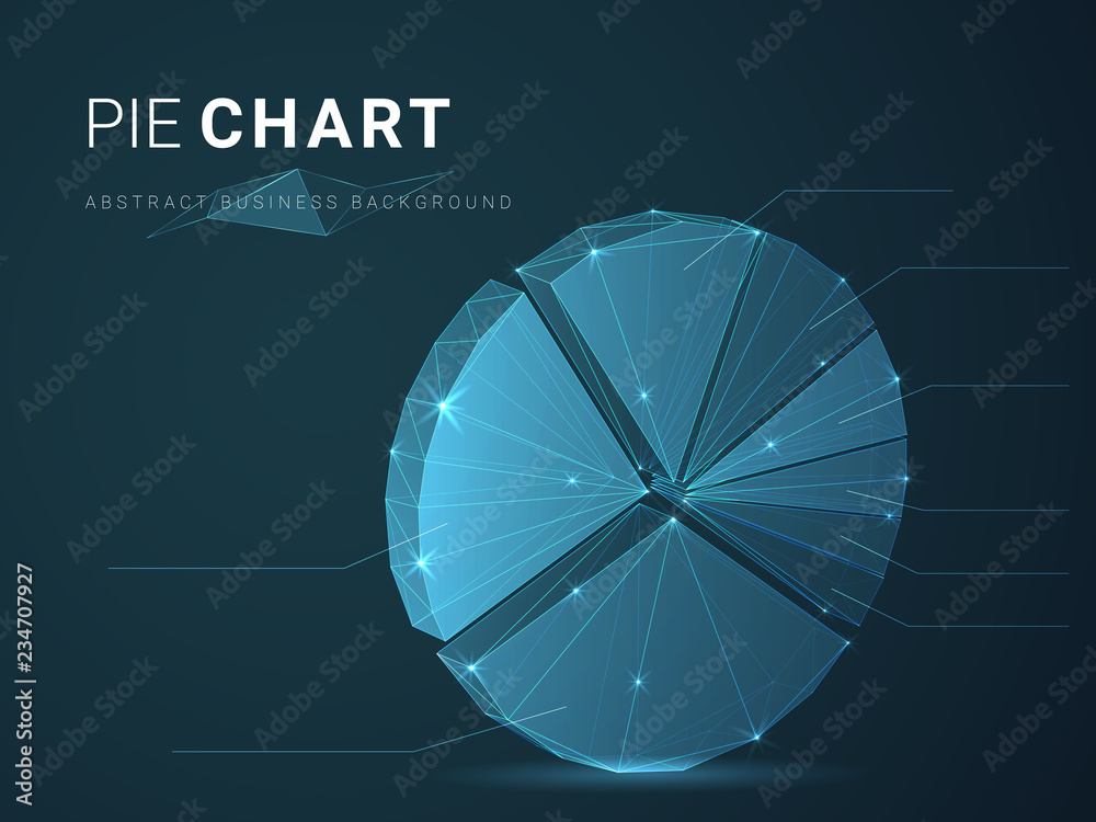 Abstract modern business background vector depicting pie chart with ...