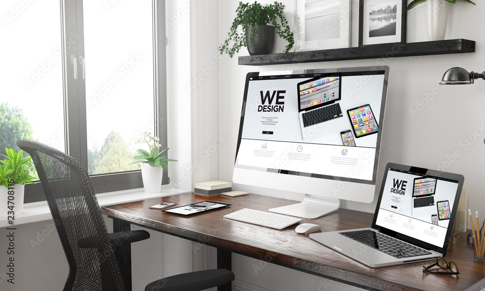 black and white responsive devices mockup responsive website we design ...